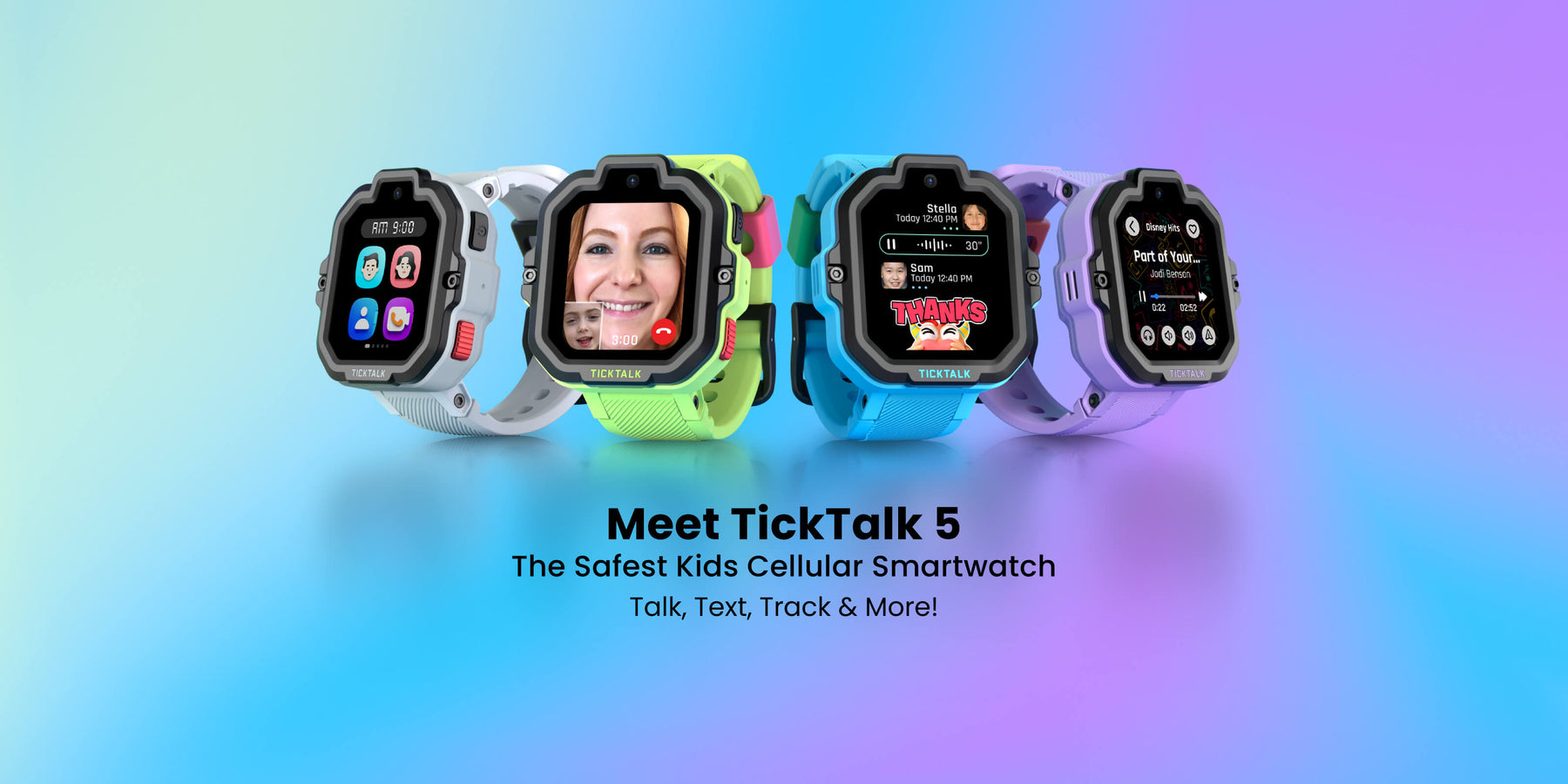New TickTalk 5 | Safest Kids Cellular Smartwatch | Ages 3-12